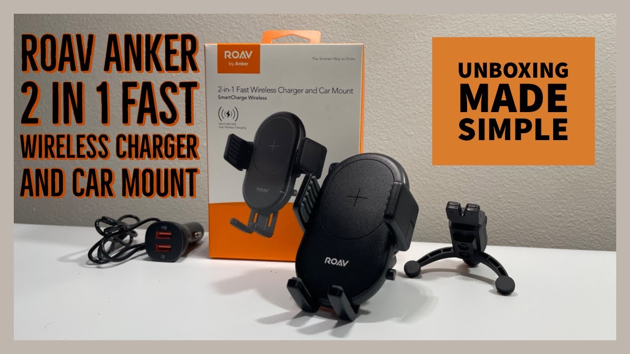 Roav Anker 2 in 1 Fast Wireless Charger and Car Mount Unboxing ASMR