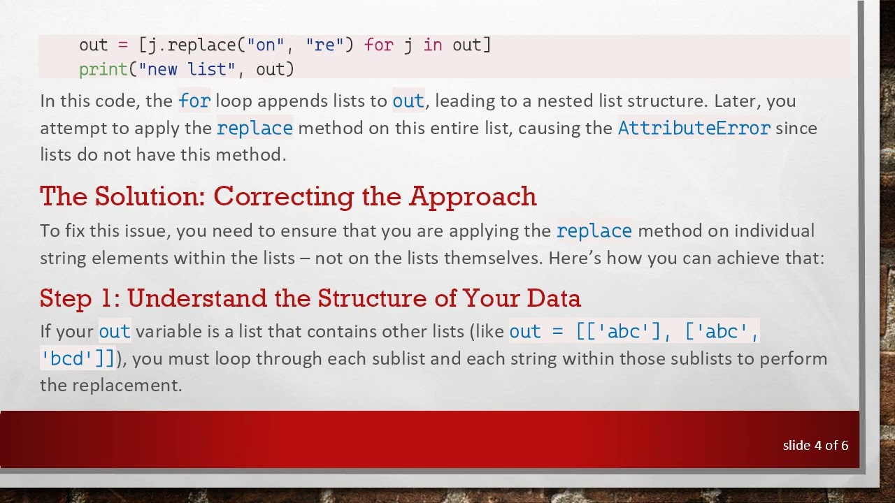 Resolving the AttributeError in Python: Understanding the List Object Issue