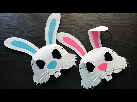 DIY Easter Bunny paper mask | 3D Rabbit mask | Animal paper mask ideas