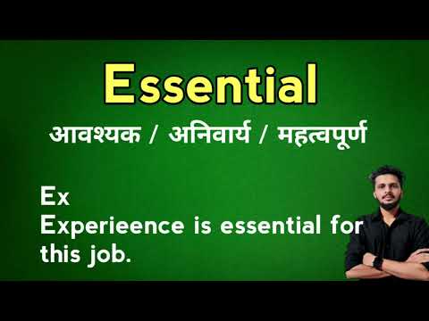 Essential meaning in Hindi