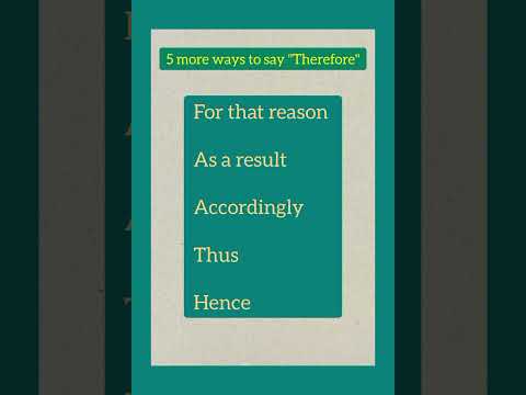 5 other ways to say "therefore" in English | The Vocabulary