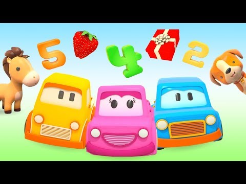 Kids learn colors, numbers, fruits and animals with Clever cars
