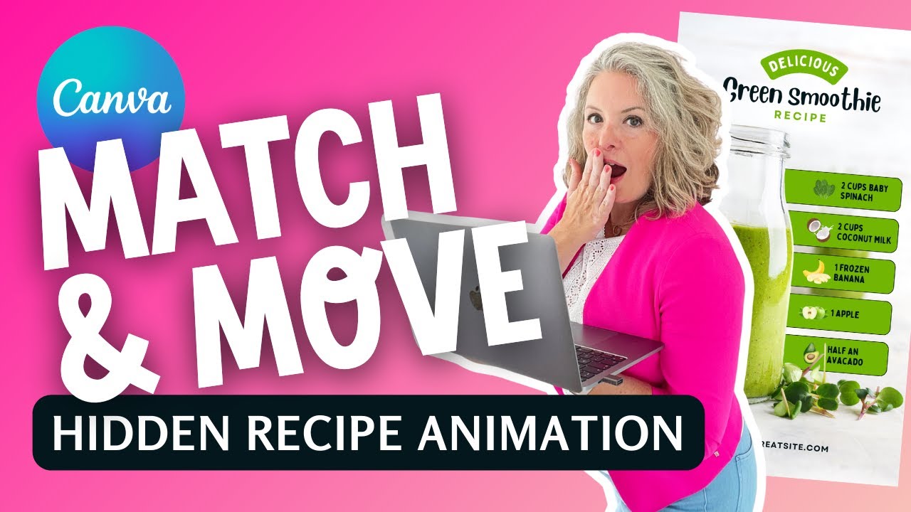 Design a hidden recipe scroll animation in Canva | Match & Move magic | Easy Canva Tutorial