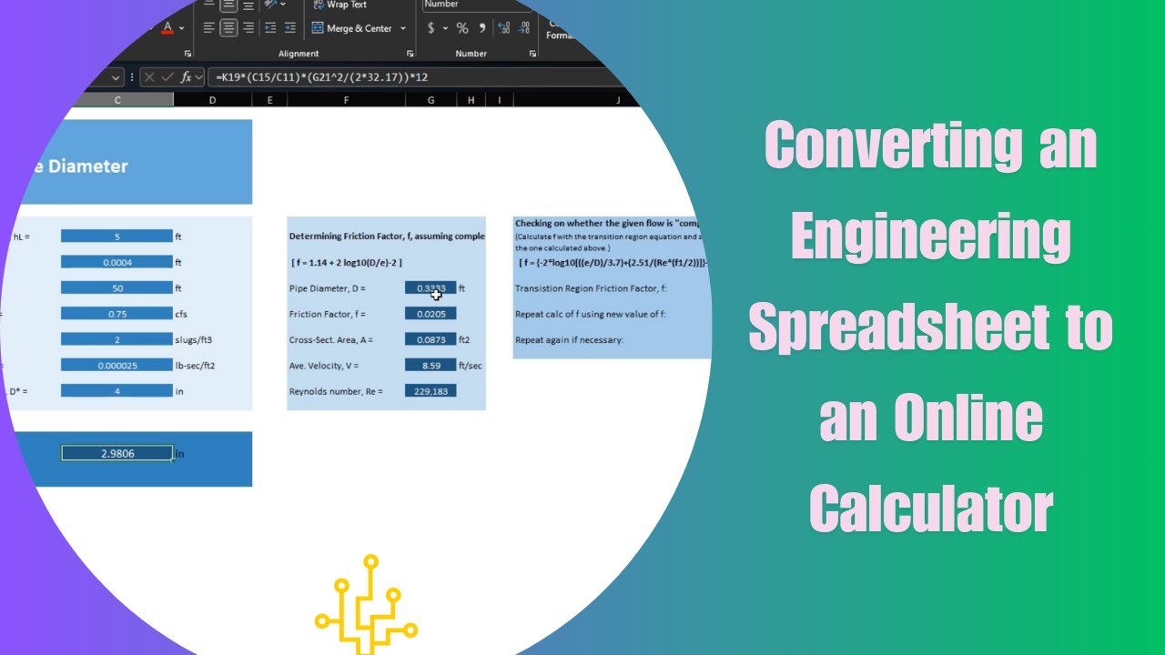 Converting an Engineering Excel Spreadsheet into an Online Calculator