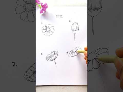 Drawing techniques || How to draw 🌼 flower #drawing #art #shorts