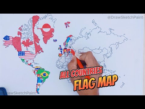 Drawing flag map of the world | All countries flags map