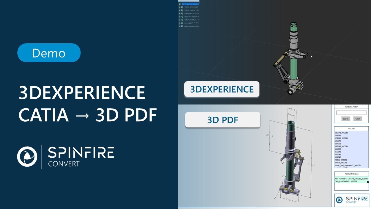 3DEXPERIENCE to 3D PDF Demo | SpinFire Convert
