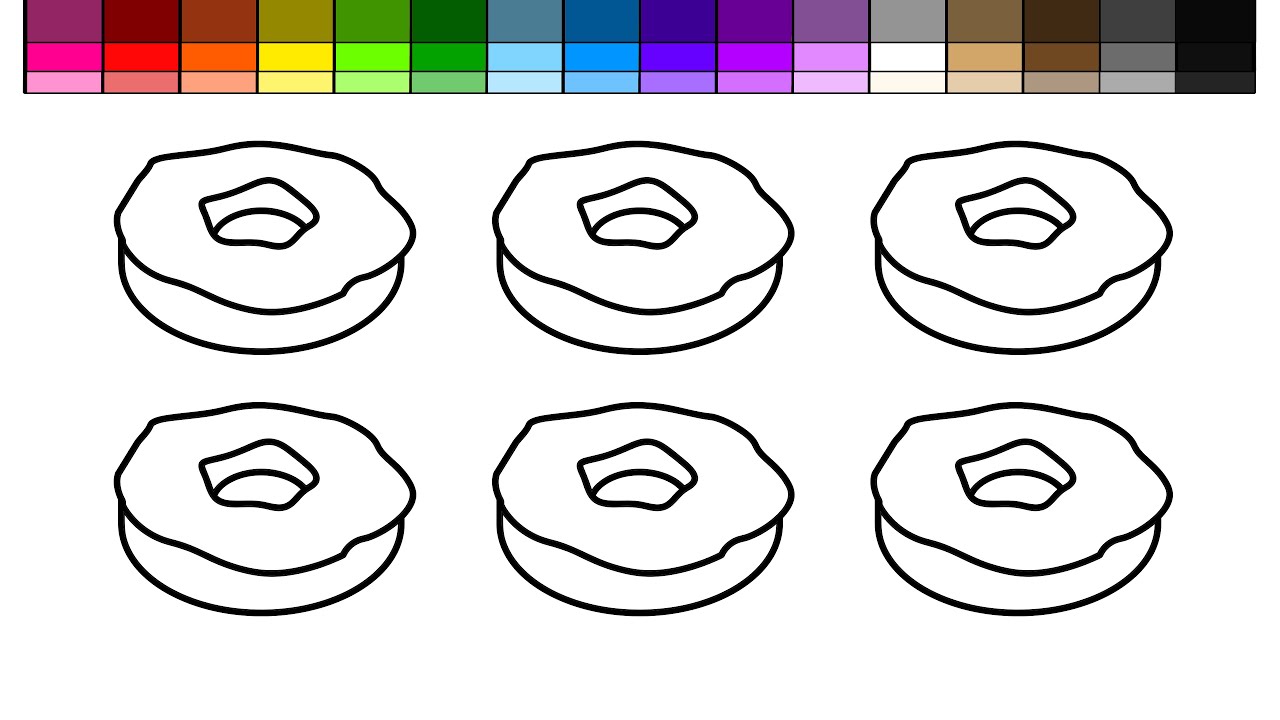 Learn Colors for Kids and Color Donuts Coloring Page