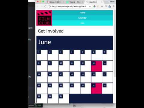 Calendar Mobile Responsive HTML + CSS