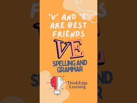 'VE' Ending Words | Learn Spellings | English Grammar | @ThinkEdge123 | #shorts #grammar #short