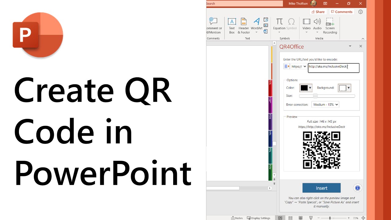 How to create QR code in PowerPoint