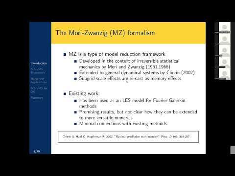 E. Parish : Subgrid-scale modeling with memory using Mori-Zwanzig and variational multiscale method