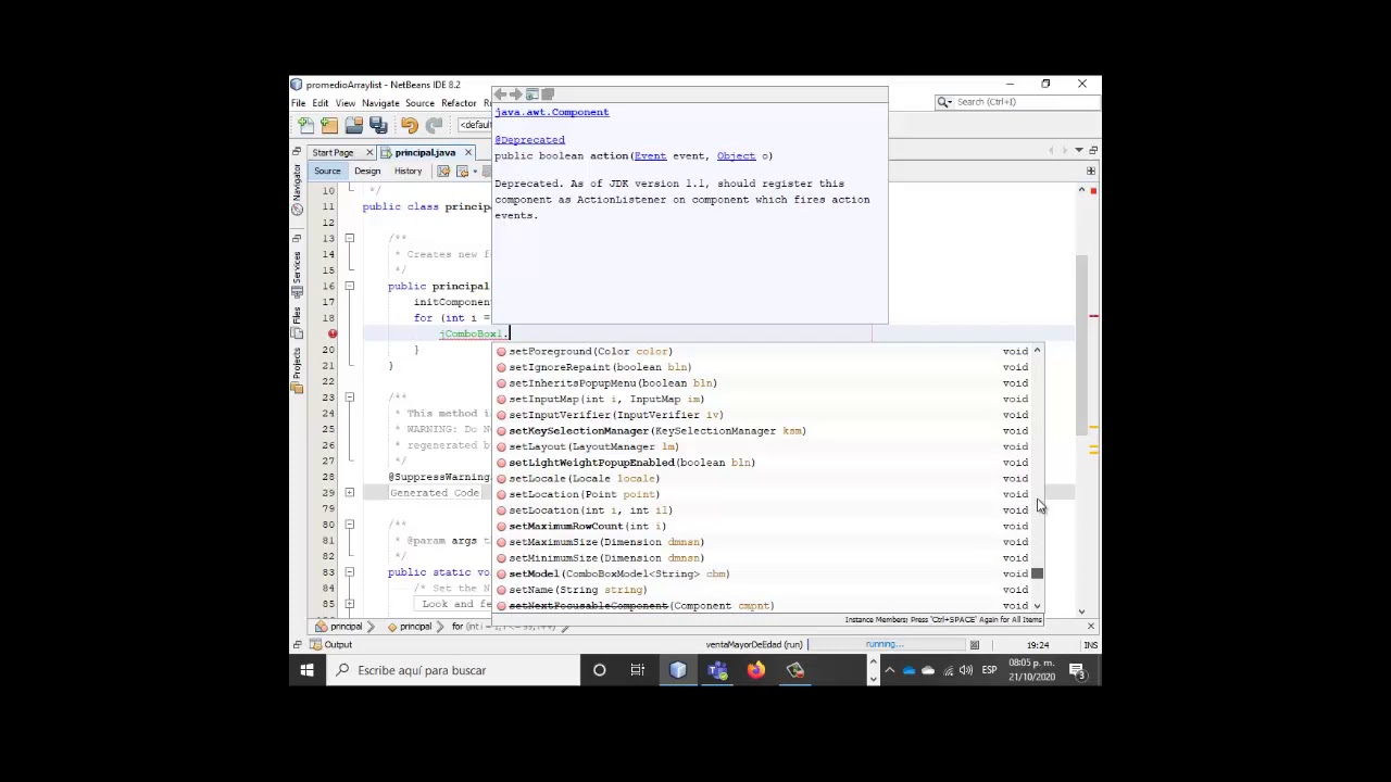 Uso de comboBox y ArrayList en Java NetBeans