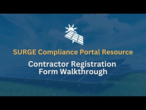 SURGE Contractor Registration Walkthrough