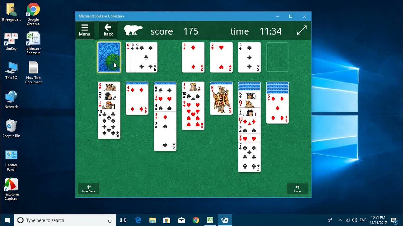 Guide play (klondike) Microsoft solitaire collection windows 10 Version 1709 ✅
