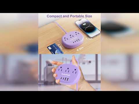 Review: Purple Extension Cord with Surge Protected 1080J - 5 FT Flat Extension Cord, 1625W Cut...