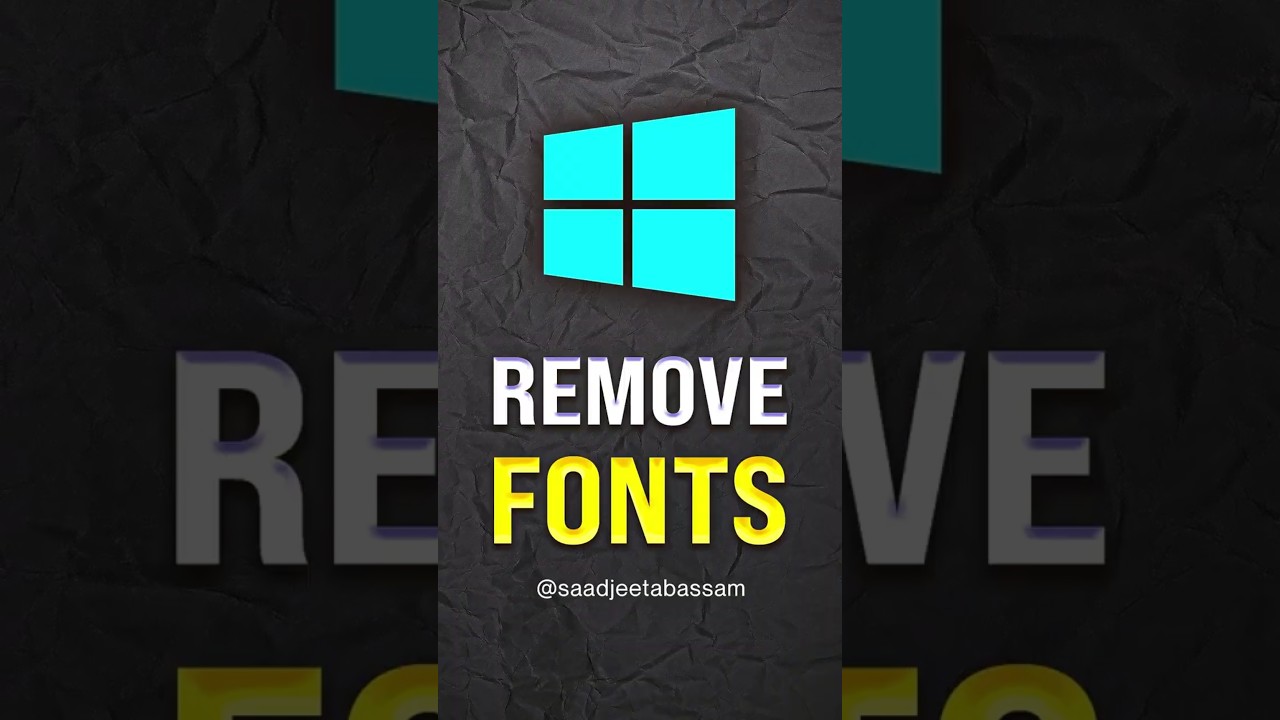 Delete Fonts on Windows FAST and EASY!