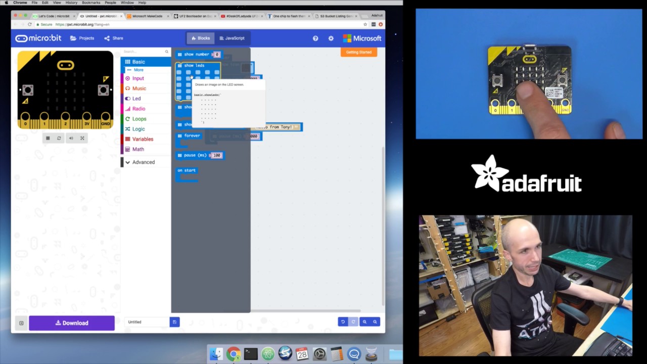 MakeCode for micro:bit and M0 Express with Tony D!