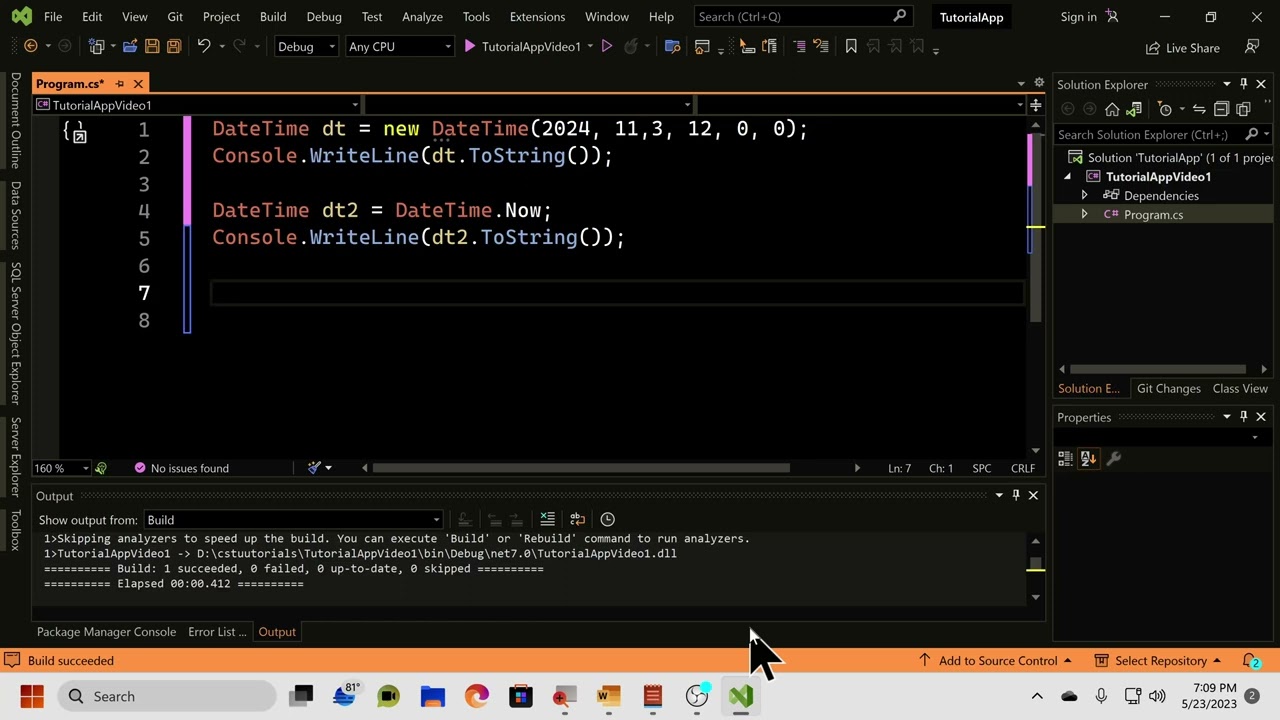 C# - 41 - Working with DateTime Objects