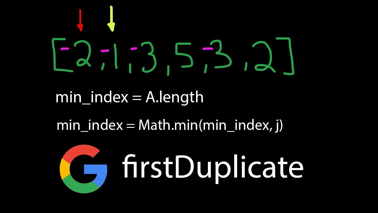 Google Coding Interview Question - firstDuplicate
