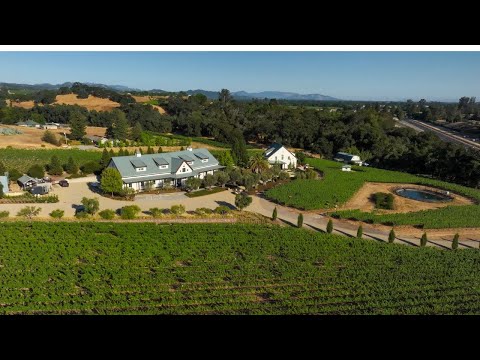 Aerial View of Merriam Vineyards in Healdsburg, Sonoma County