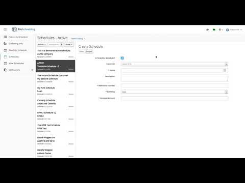 TruScheduling - Creating a Tentative Schedule