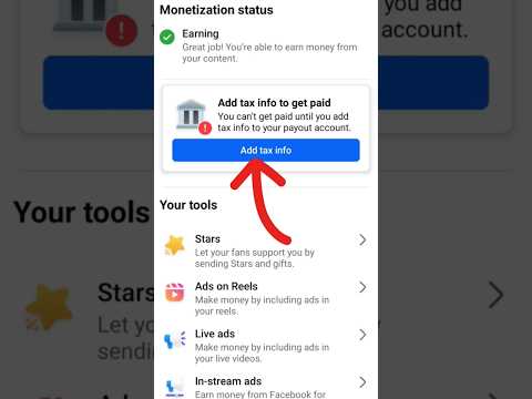 Add tax info to get paidYou can't get paid until you add tax info to your payout account