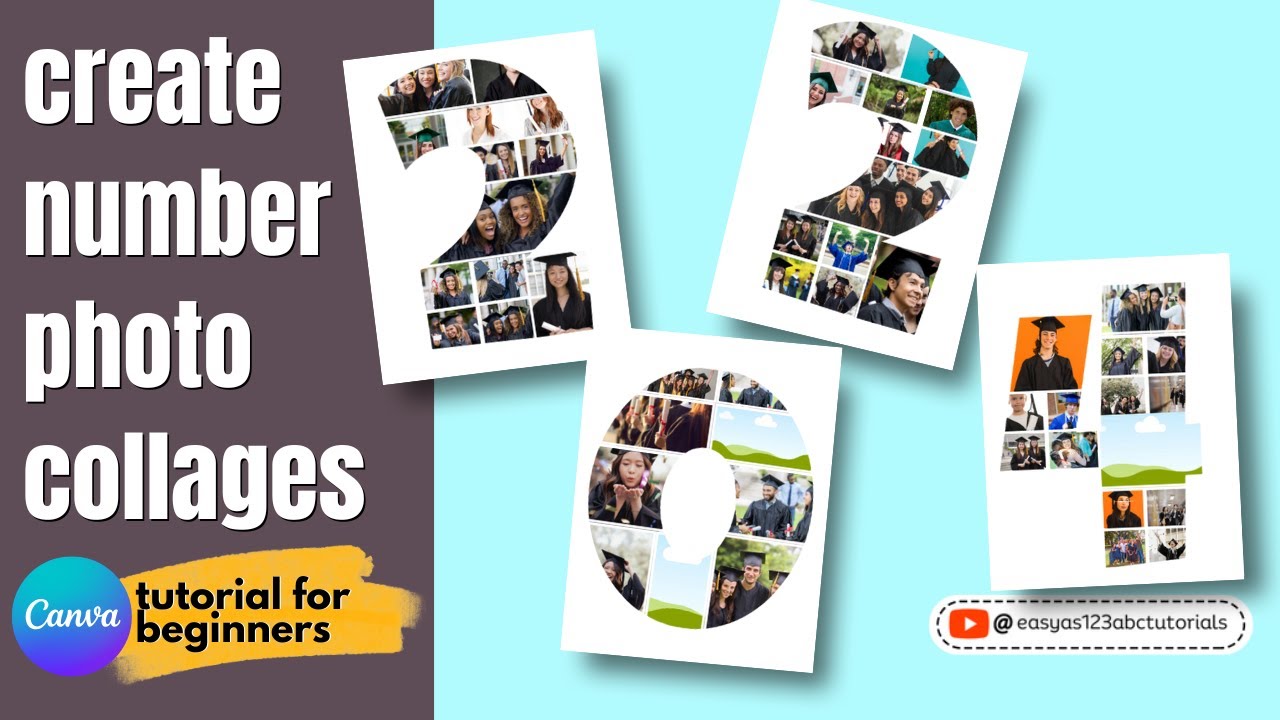 How to create Canva Number Photo Collage Canva Letter Photo collage, Multiple frames Canva Tutorial