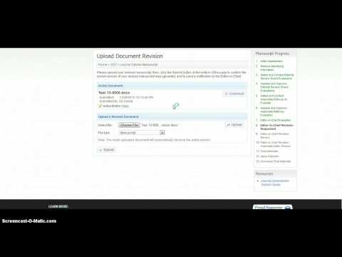 Journal Online Submission System (JOSS) Step 8: Submitting a Revised Manuscript
