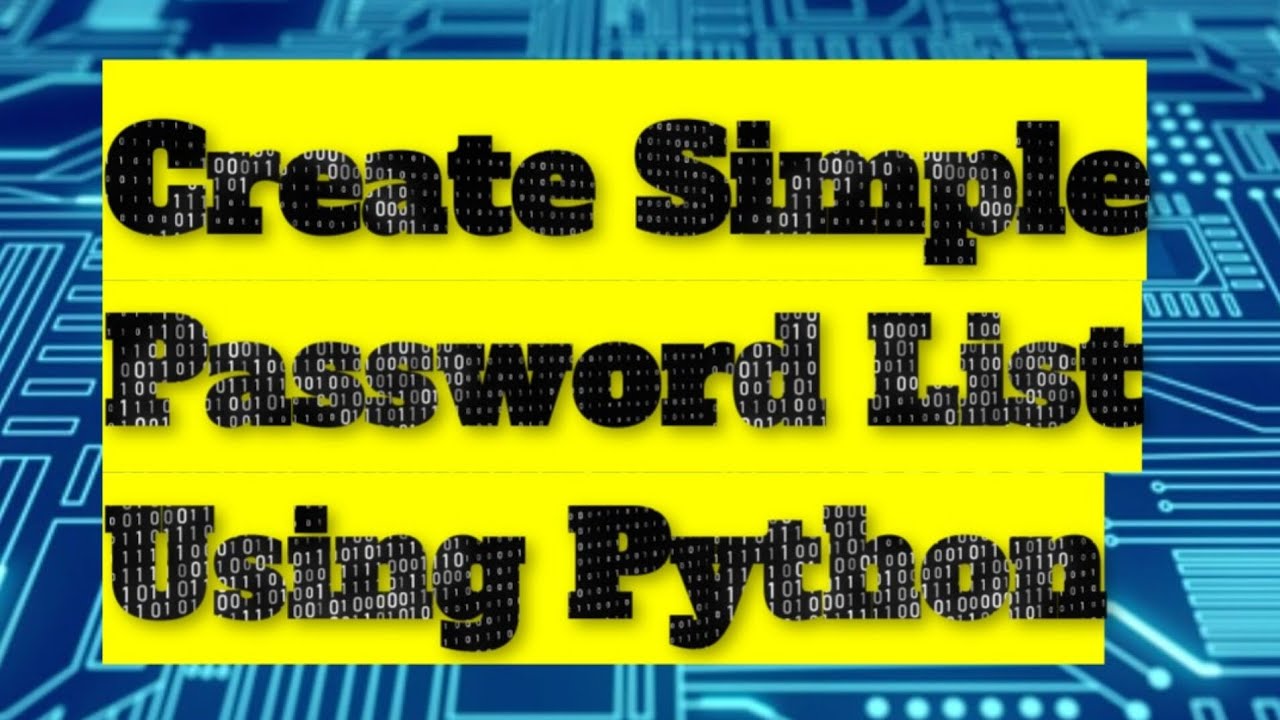 Create Simple Password List Using Python