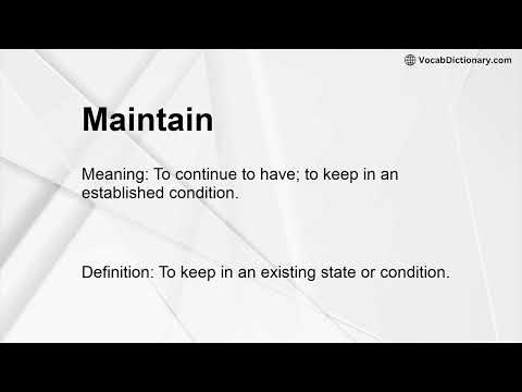 Maintain Meaning