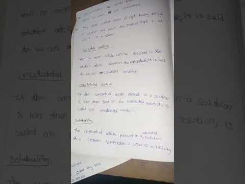 definition of saturated solution||definition of unsaturated solution||definition of solubility||∆∆∆∆