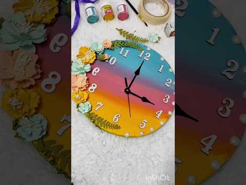DIY WALL CLOCK β°#shorts #diywallClock#DIYHomeDecor#DIY#Aesthetic#CardboardCrafts#UpcycledArt#ideas