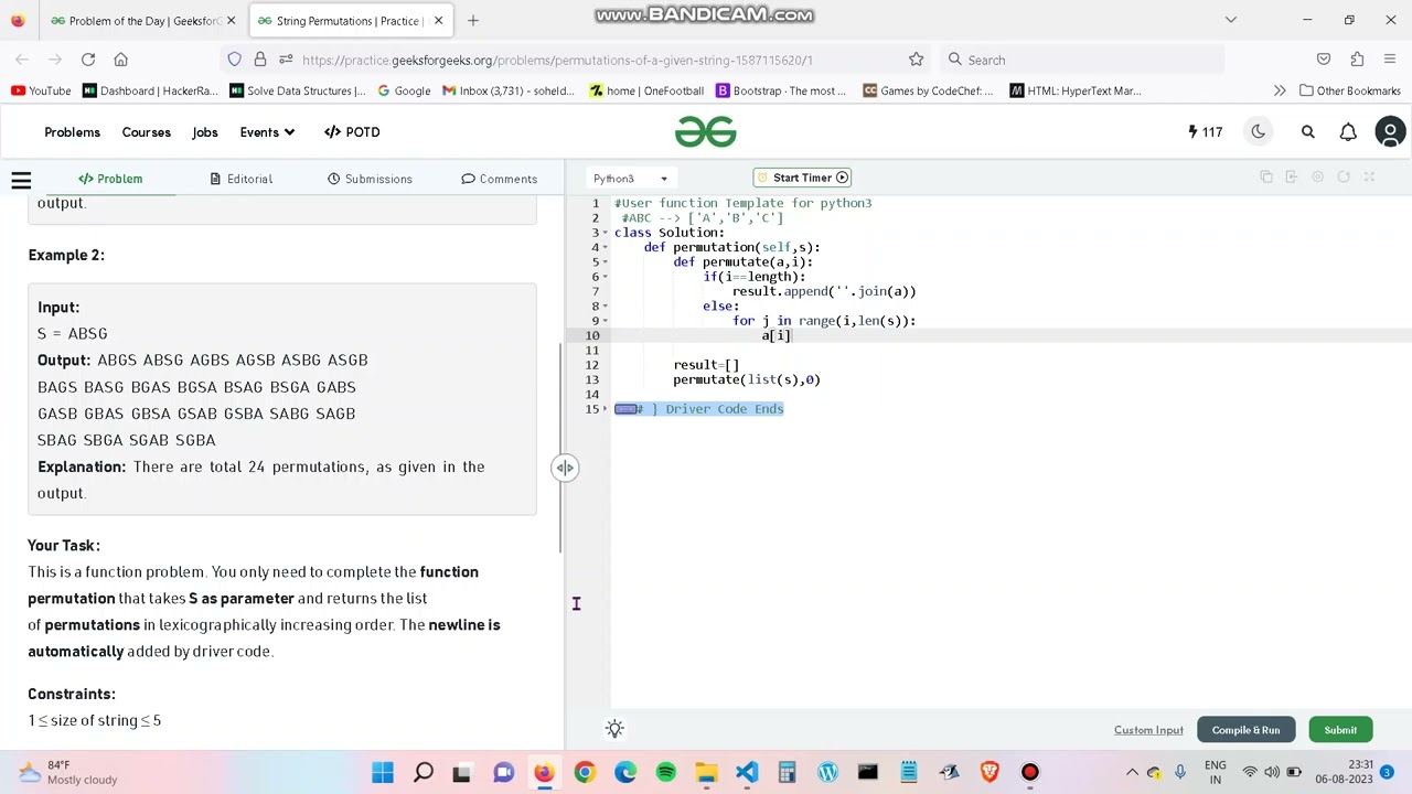 String Permutations (With Recursion) | POTD | GFG | Python