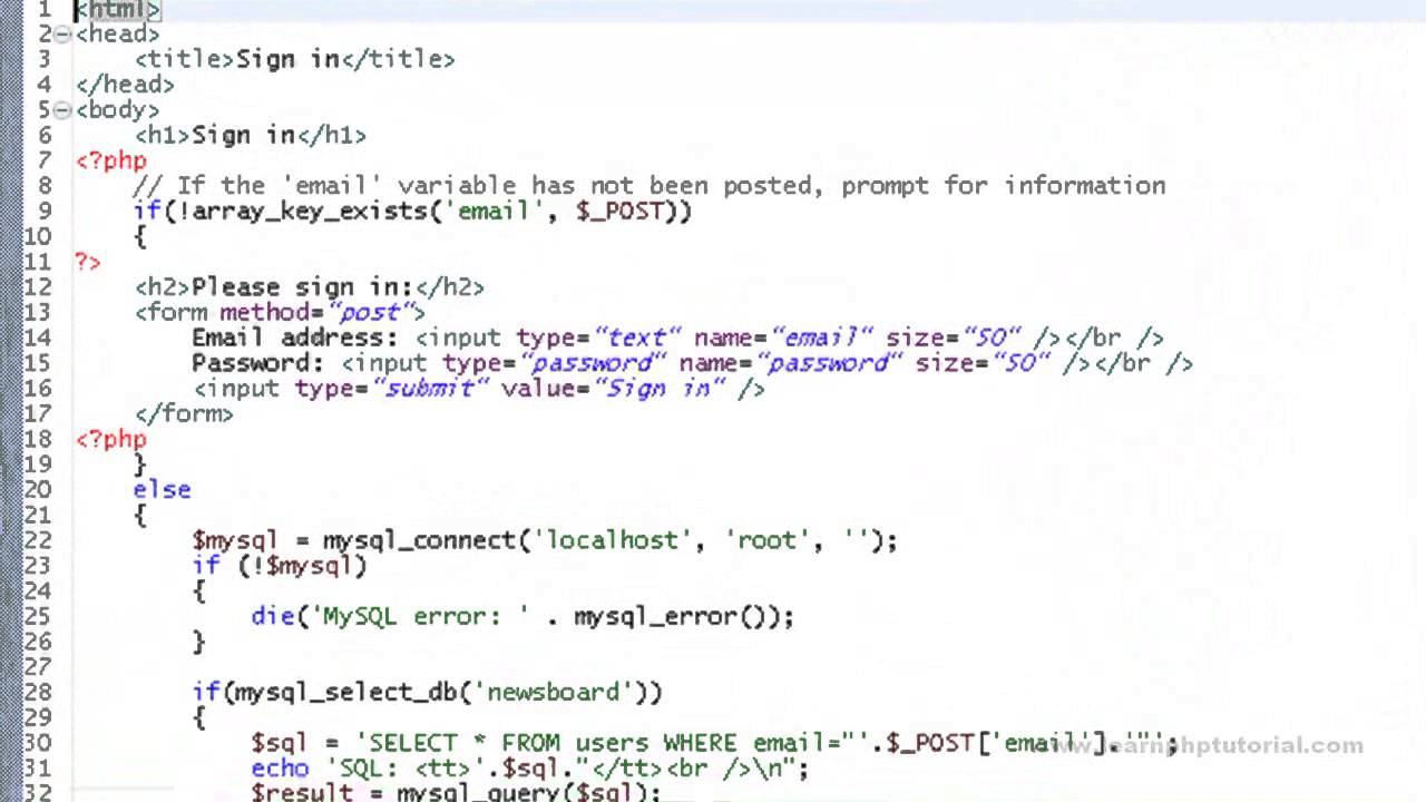 LearnPHP Tutorial Level 2, Chapter 7. Retrieving PHP information from a MySQL database