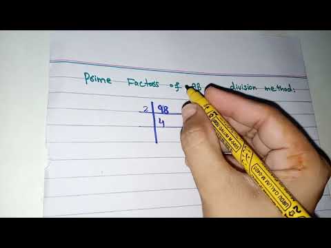 prime factors of 98 by division method