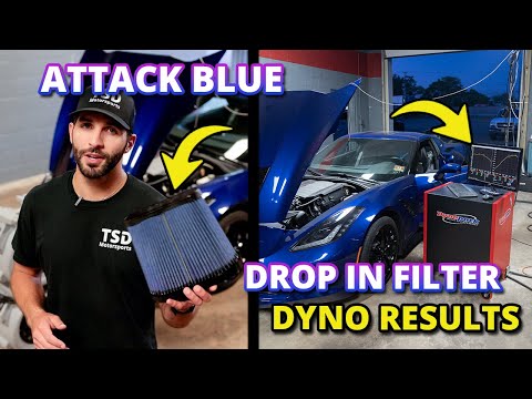 DYNO RESULTS - C7 Corvette Attack Blue Nano Testing LT1 Engine - How To Install 2014-2019 C7 Filter
