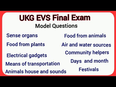 UKG evs final exam paper/UKG evs annual exam questions and answers/ UKG evs final exam worksheets