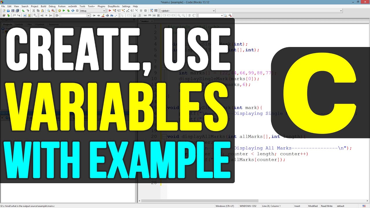 Variables Declaration and Usage in C Programming | Video Tutorial