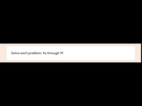 Unit 1 Review- Solve 9a-9f
