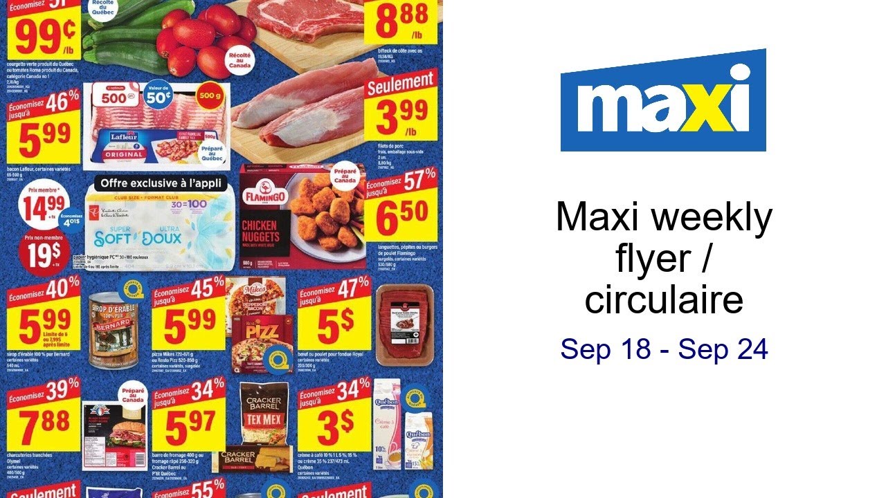 Maxi weekly flyer / circulaire Sep 18 - Sep 24