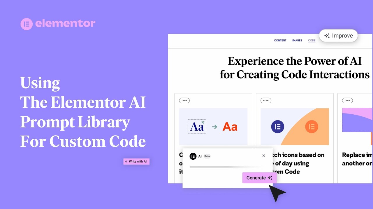 Using the Elementor AI Prompt Library For Custom Code