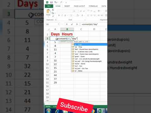 convert days into hours in excel | MS Excel trick |