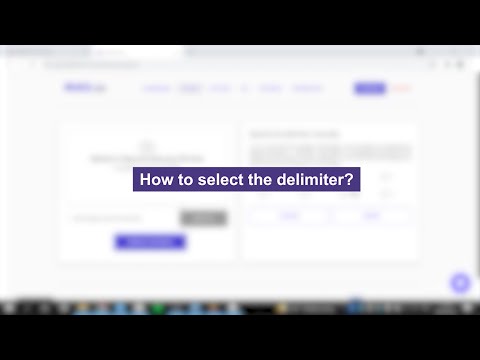 How to select the delimiter?