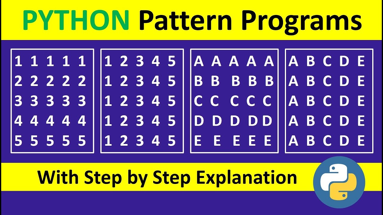 Printing Numbers and Alphabets in Square pattern in python | Python Pattern Programs | Part-2