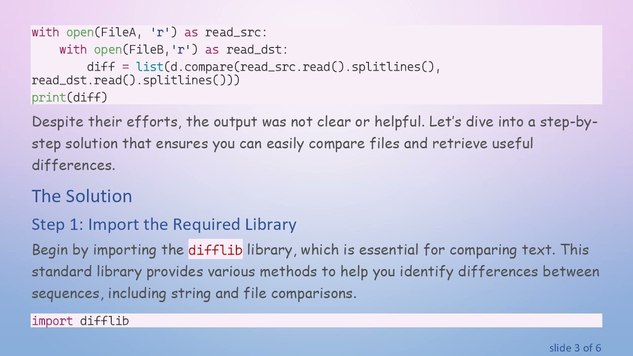 How to Correctly Compare Files in Python Using difflib
