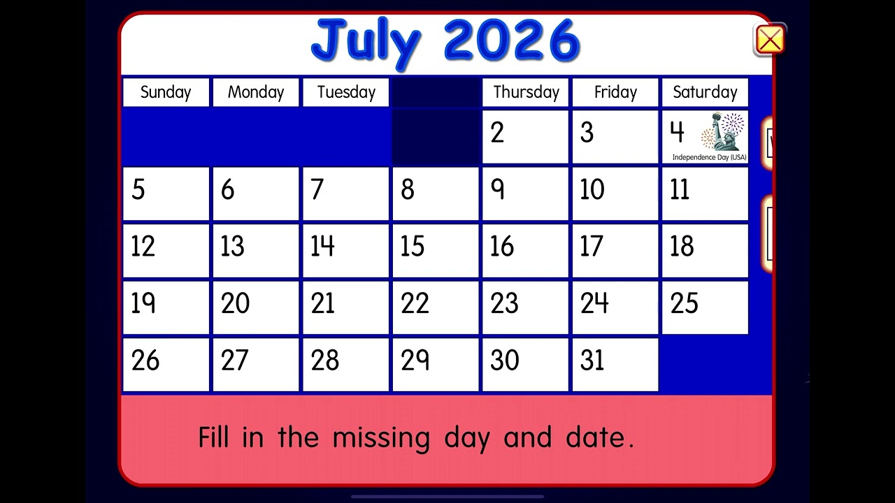￼ Starfall calendar July 2026￼