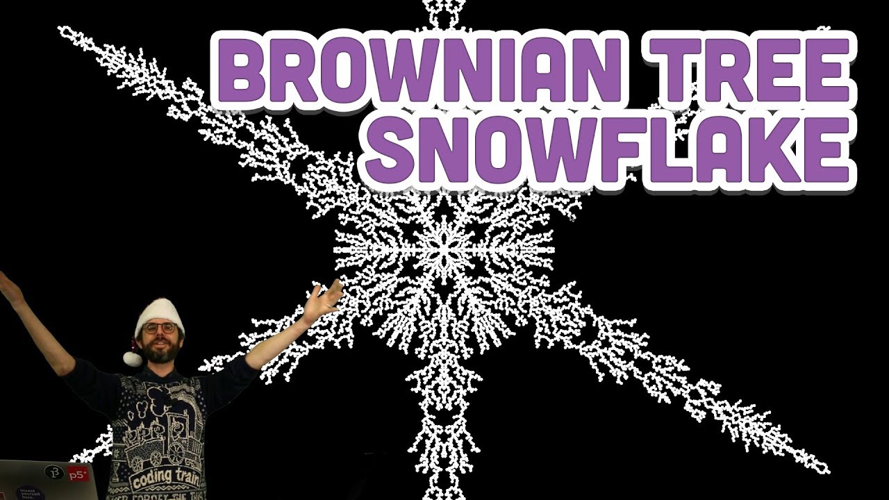 Coding Challenge #127: Brownian Tree Snowflake