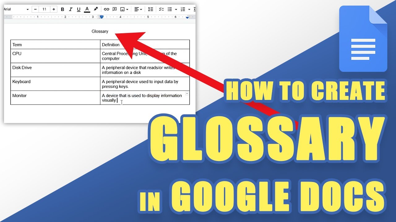 [TUTORIAL] How to CREATE a GLOSSARY in GOOGLE DOCS