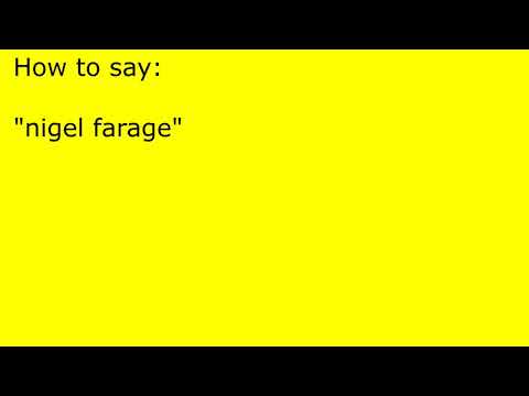 How to pronounce nigel farage